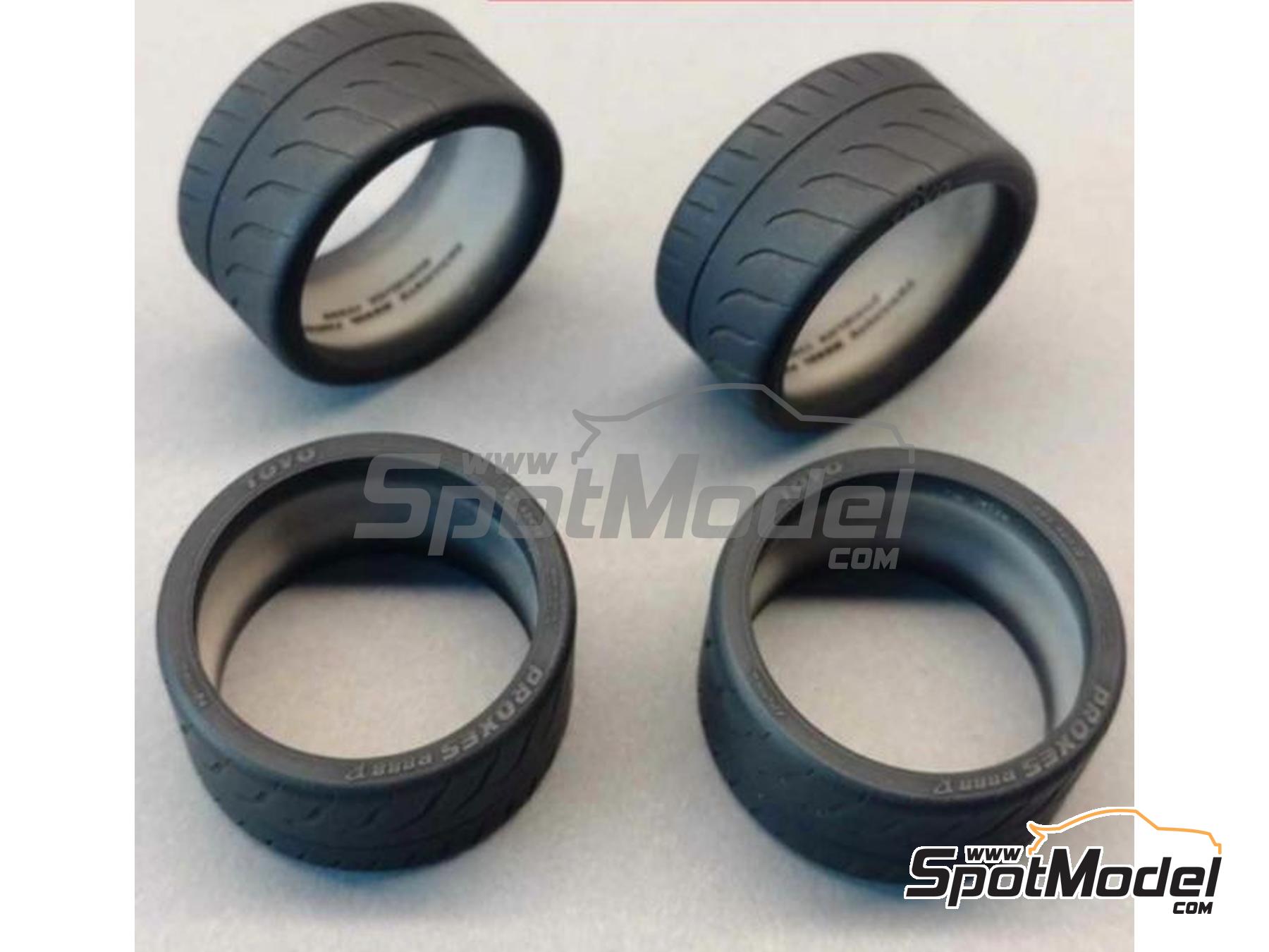 Yamamoto Model Parts YMPRIM19: Tyre set 1/24 scale - Toyo Proxes R888R semi slick 18 inches ...